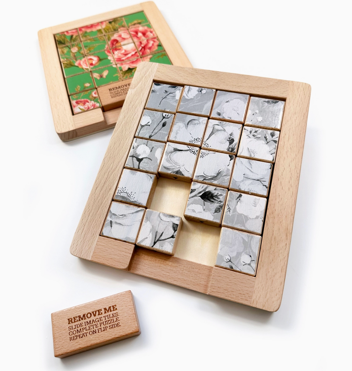 TROVE - Dualities Wooden Sliding Puzzle Color V. Black+White – City & State